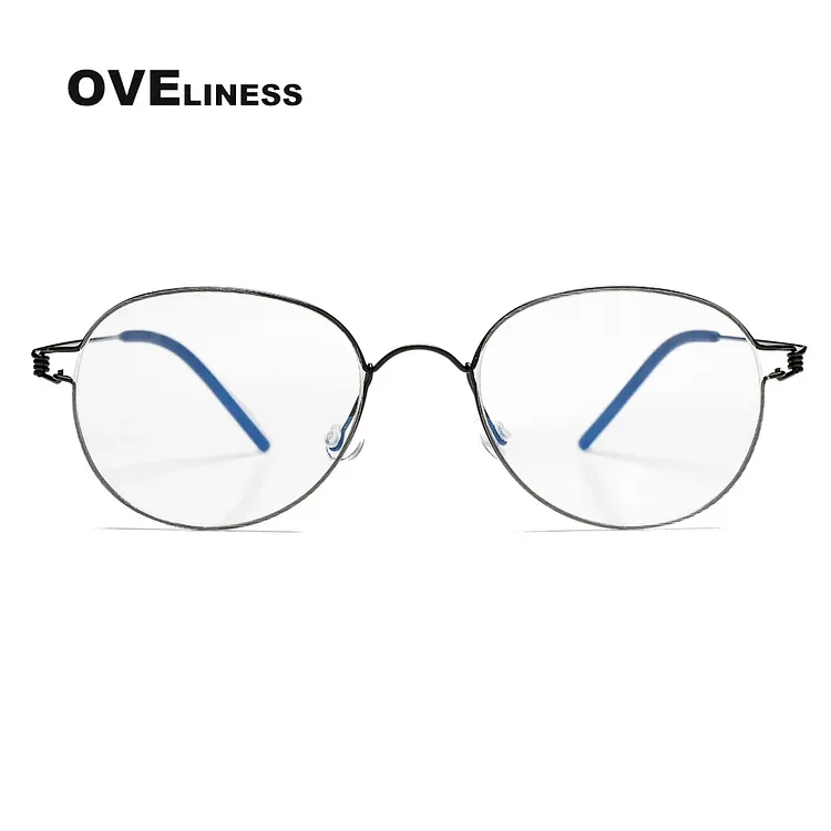 2024 Screwless Eyeglasses Frame for Men Round Denmark Korean male ...