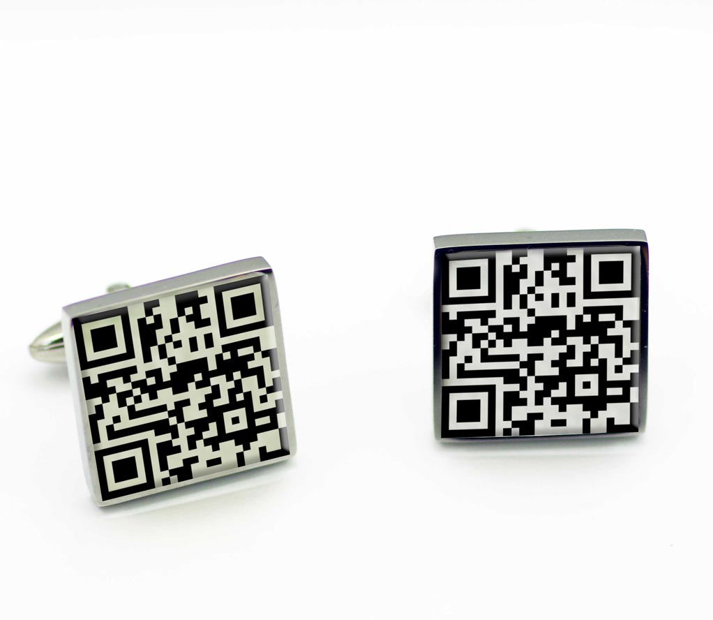 Custom QR Code Secret Message Cufflinks