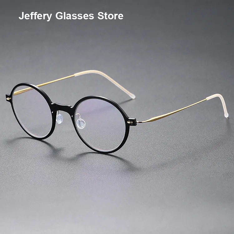 Round Screwless Glasses Frame Men Women 6508 Ultralight Vintage ...