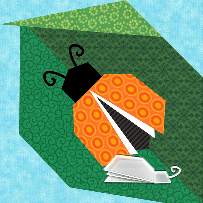 Ladybug Piecing Quilt Block Template Set - With Instructions