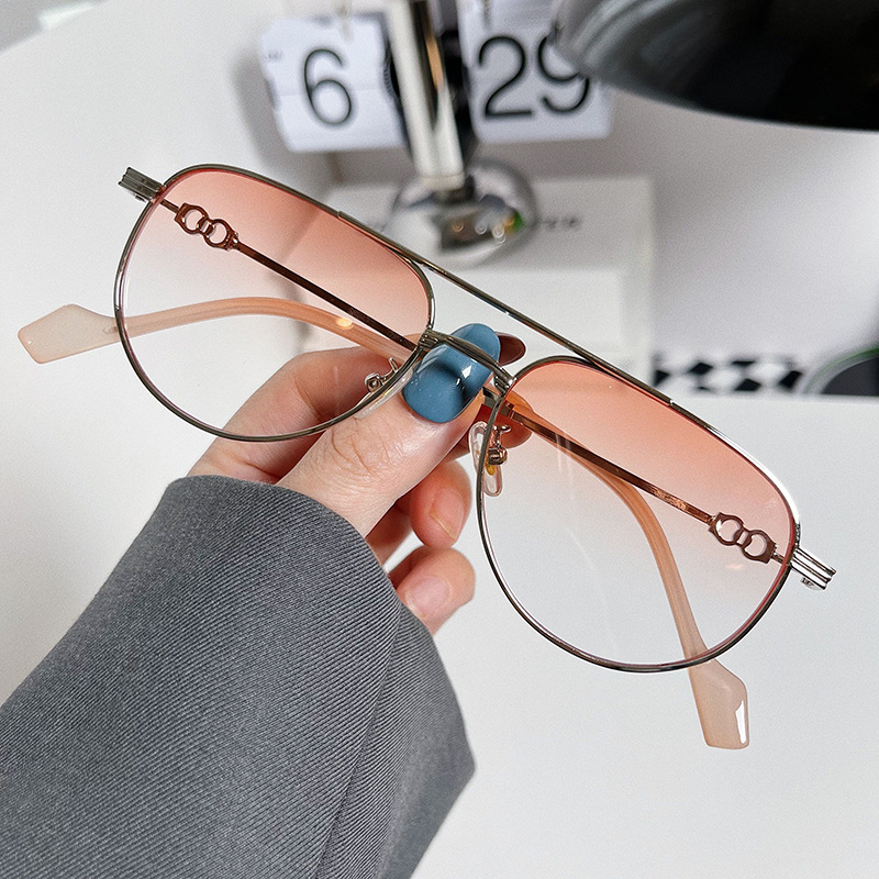 European American Style Women's Eyeglass Frame Oval Shape Blue Light ...