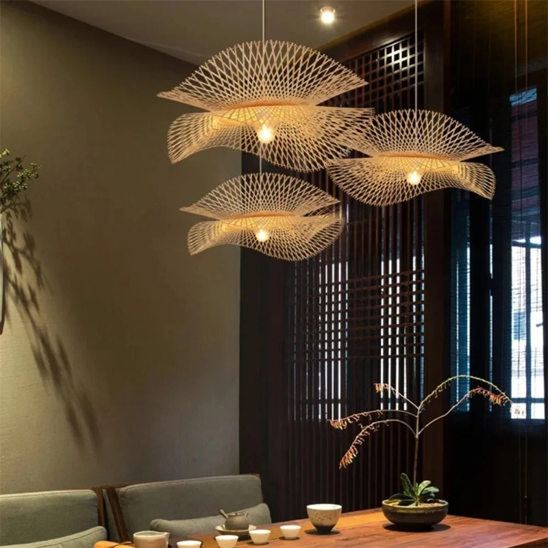 Modern Bamboo Pendant Lights Asian Style Handmade Hanglamp Lighting ...