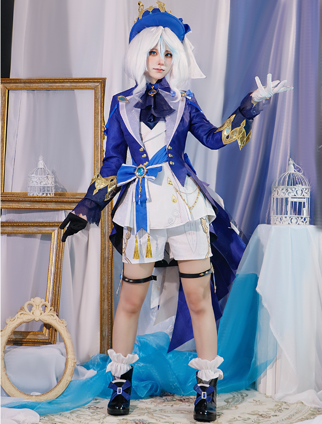 Genshin Impact Furina cosplay white Full set of clothing