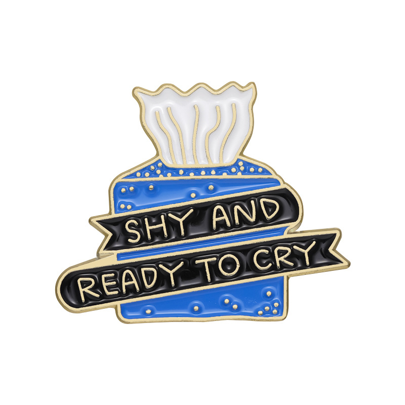 SHY AND READY TO CRY Cold Wind Paper Style Box Enamel Pin Brooch ...