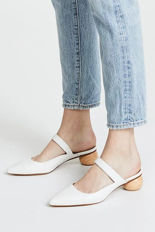 Point Toe Low Heel Mules