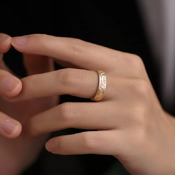 Sterling Silver Tang Dynasty Heart Sutra Ring