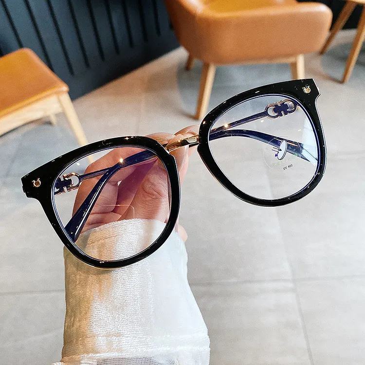Elegant White Oversized Round Reading Glasses Frame Large Clear Lens ...