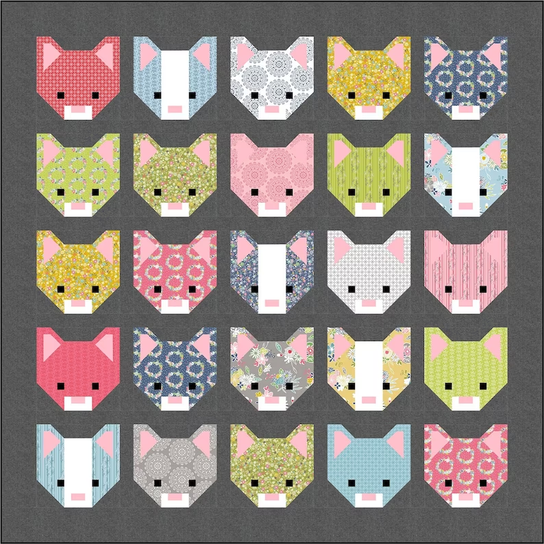 Cute CAT Quilt BLOCK Pattern