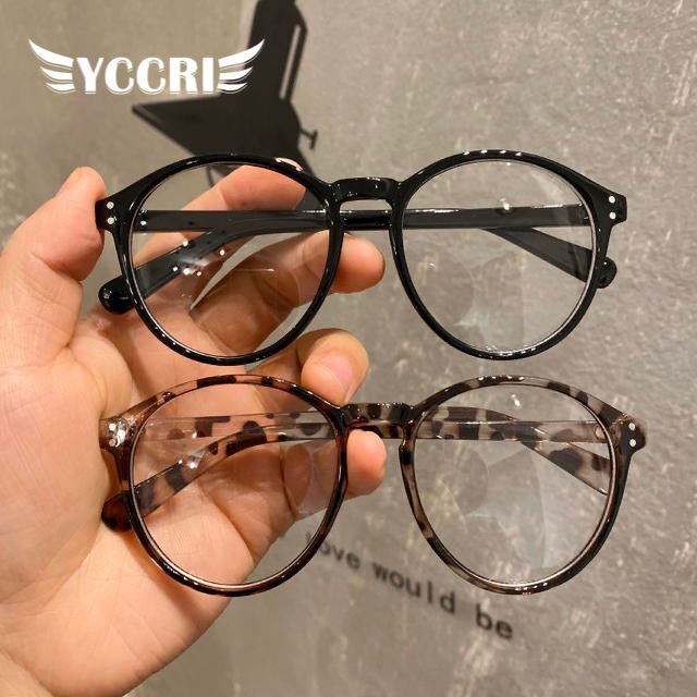 Elliptical Frame Myopia Glasses Korean Retro Spectacle Frame Student ...