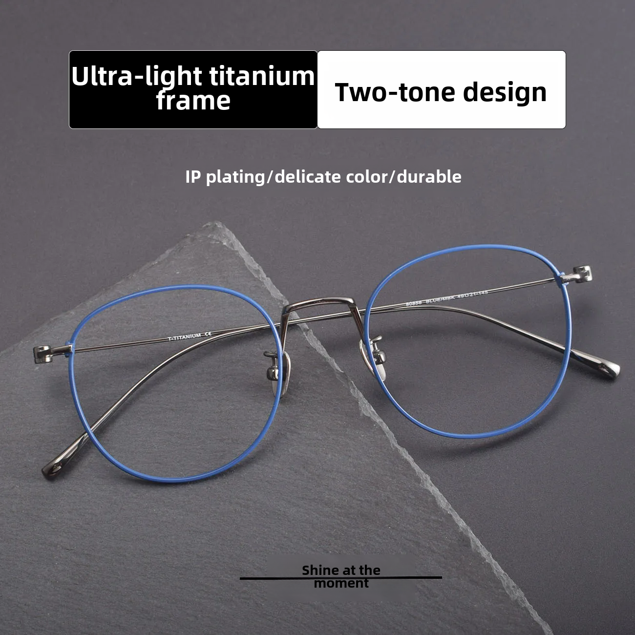 Ultra-light Pure Titanium Eyeglass Frame Round Lens Men's 80856 Dual ...