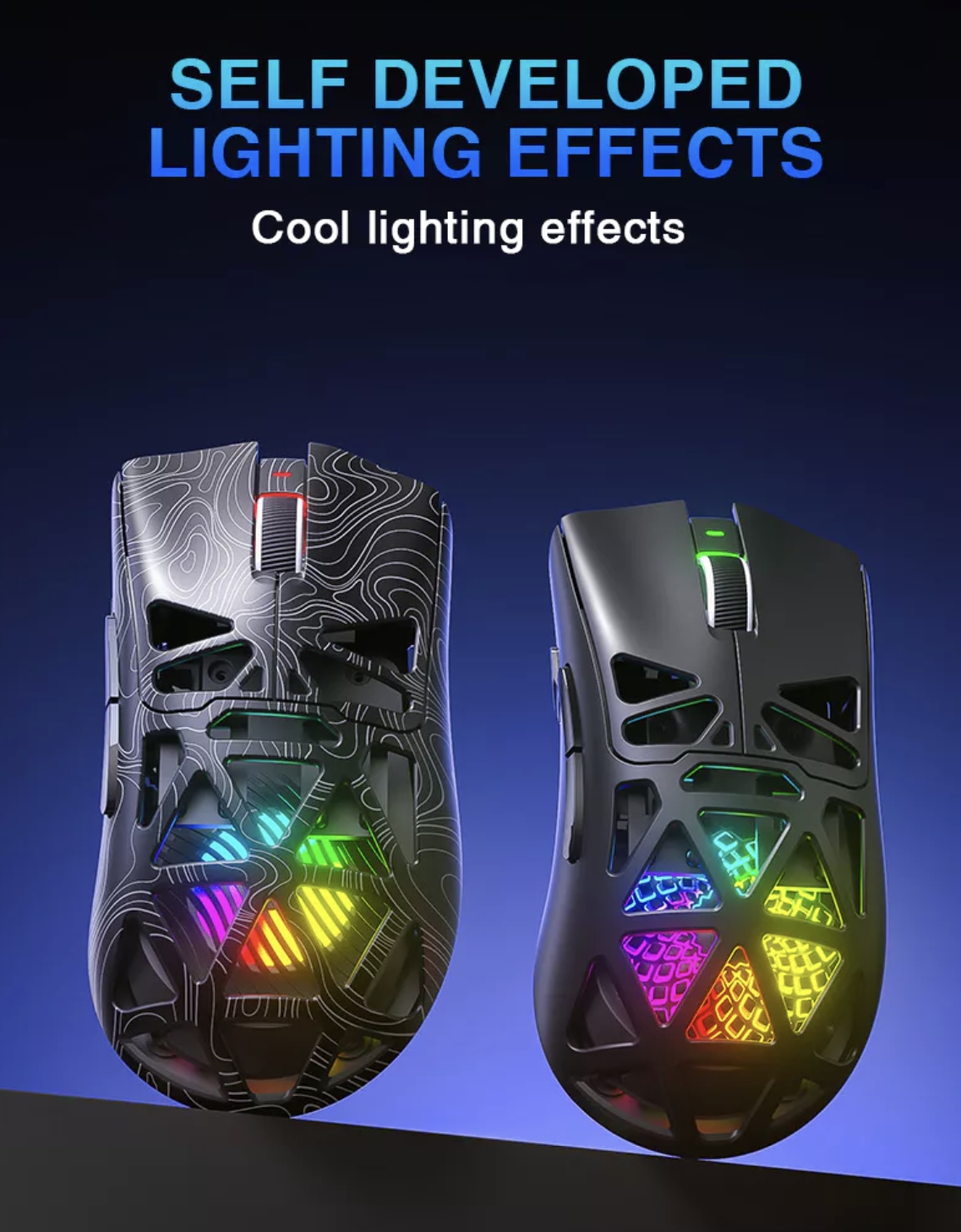 AULA SC620 Tri-mode Wireless Bluetooth Mouse 2.4G Gaming Hollow Cool ...