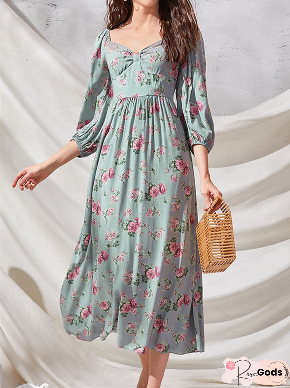 Women's Dress Foreign Famous Lady Small Fragrance Thin Floral Skirt Medium