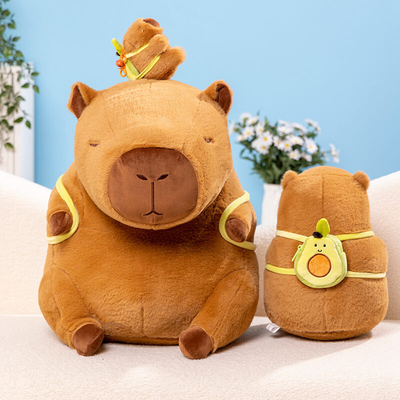 Cuteee Family Kawaii Avocado Capybara Orange Capybara Plush With ...