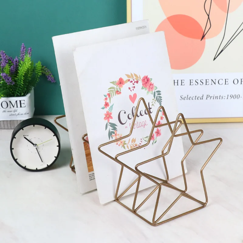 Nigikala Simple And Creative Geometry Iron Metal Bookstand Document ...