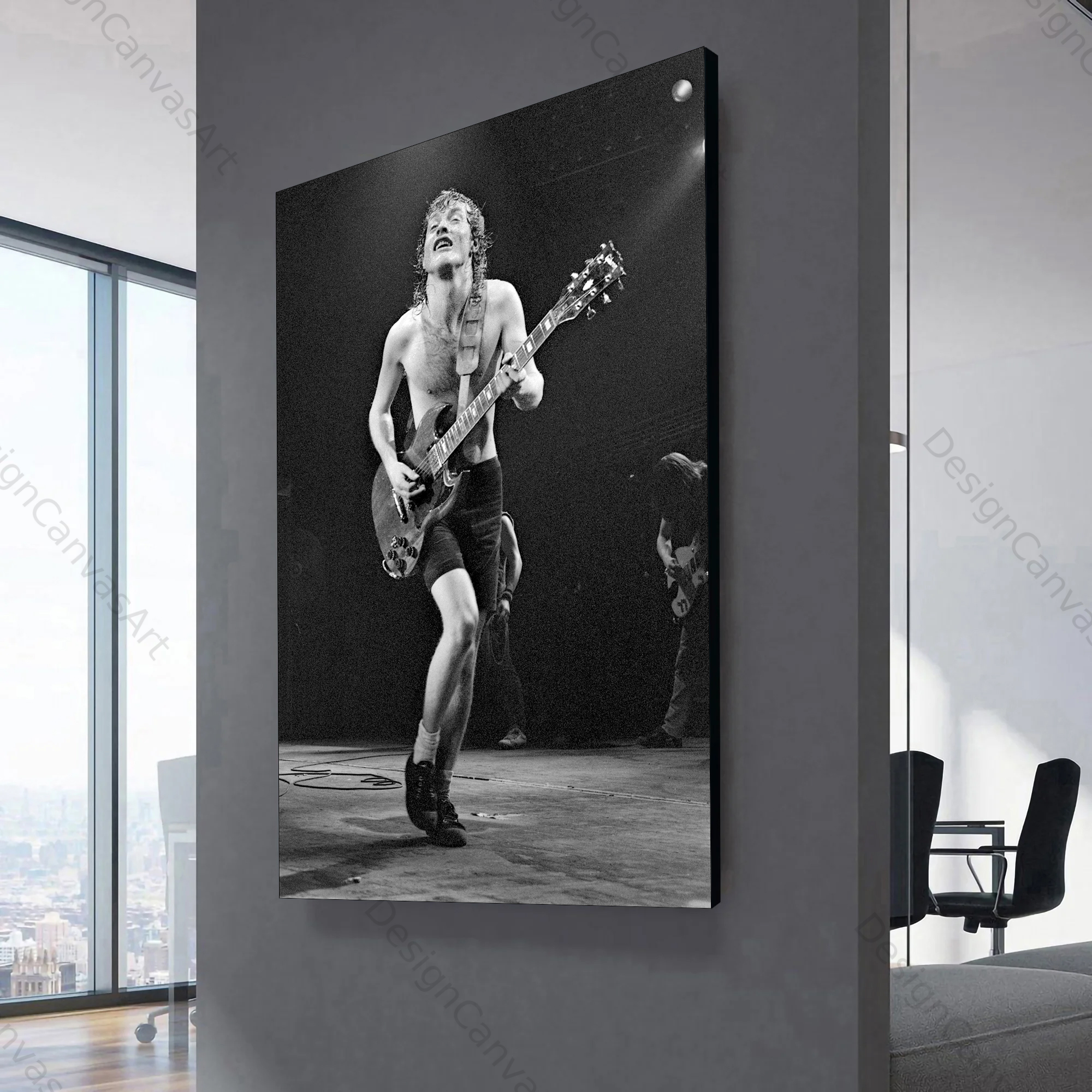 Angus Young at Manchester Apollo Theatre 1982 Canvas Wall Art