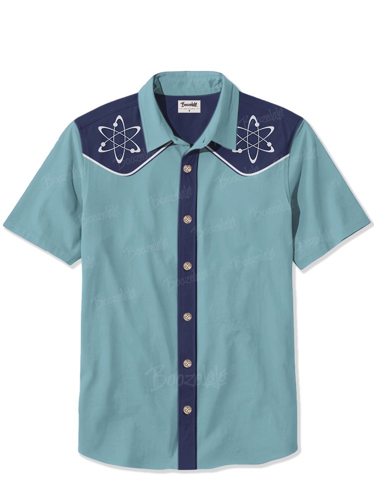 Men's 1950s Atomic printed 100% Cotton shirt