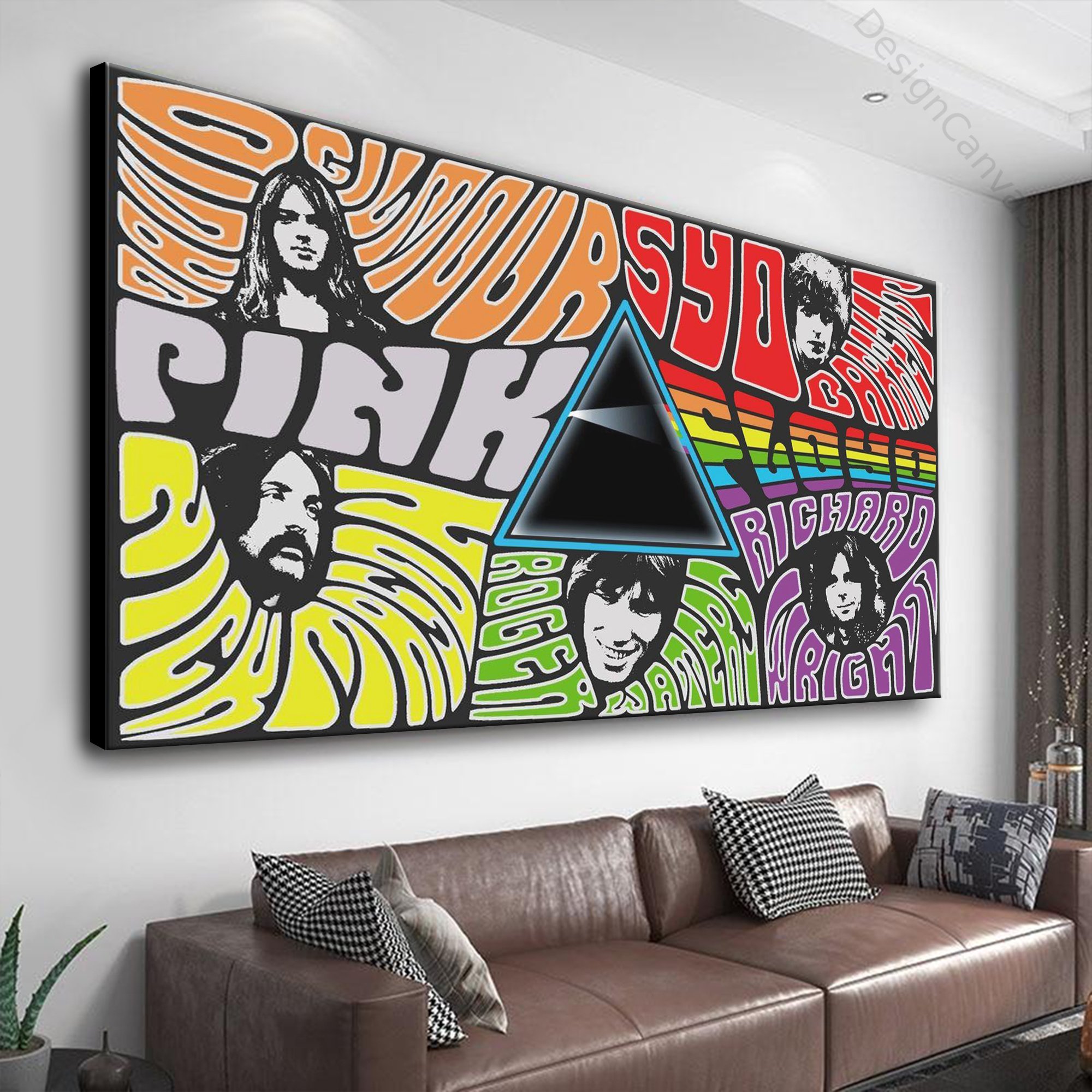 The Dark Side of the Moon Pink Floyd Portrait Color Canvas Wall Art ...