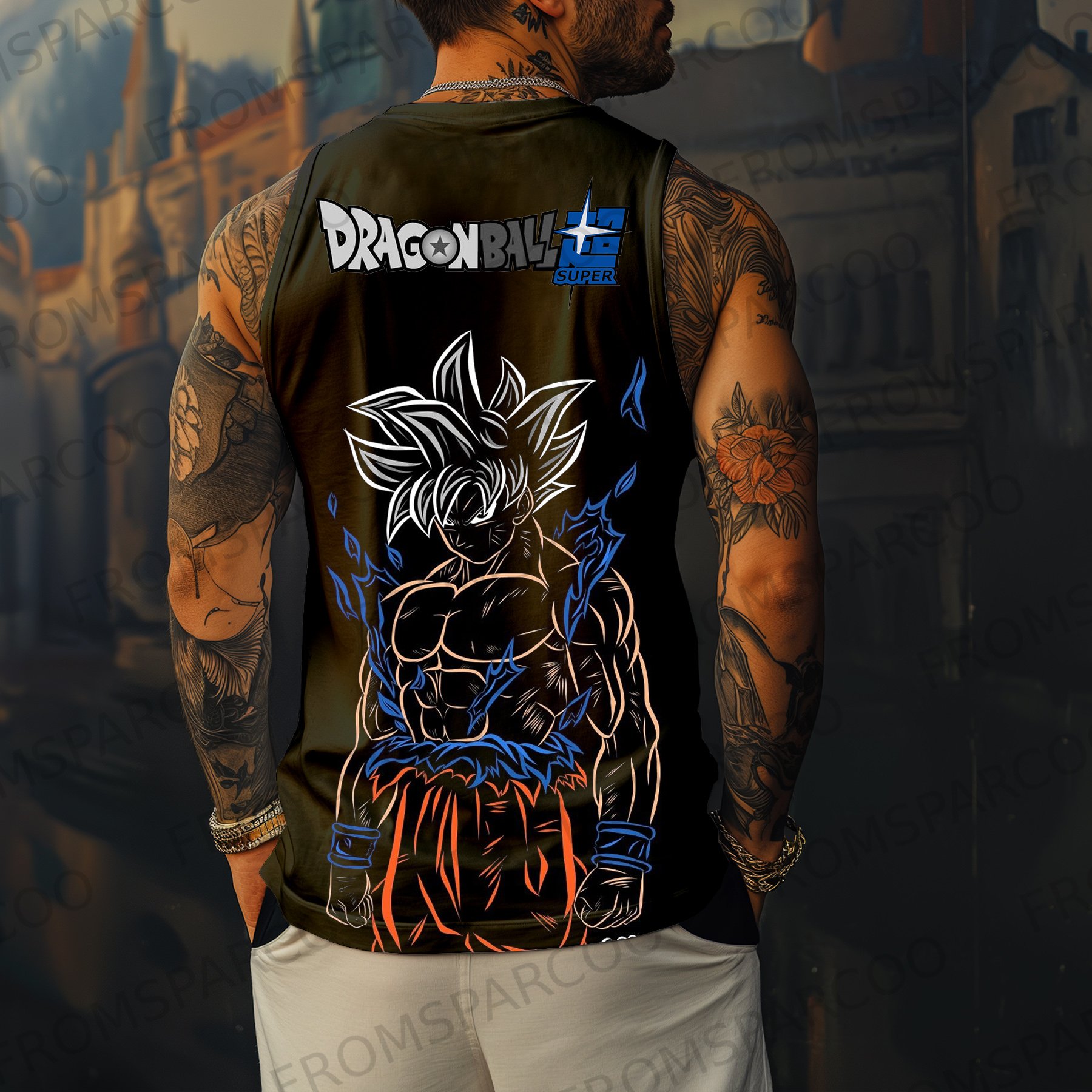 FROMSPARCOO Casual Animation Design Print Tank Top