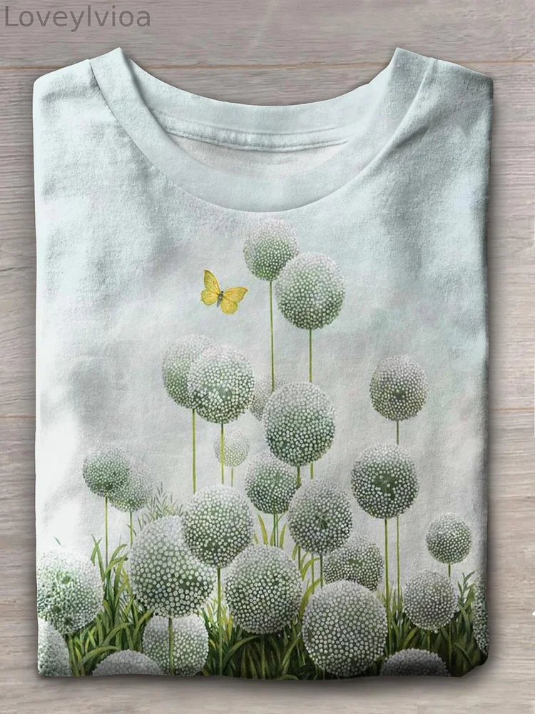 White Clouds Crew Neck T-shirt