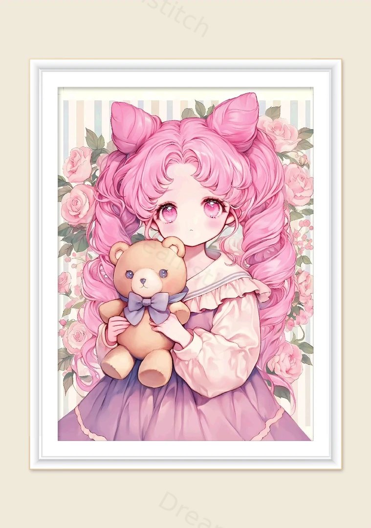 [9CT]Sailor Moon Rabbit Girl 9CT Pre-stamped Canvas(65*85cm) Cross Stitch