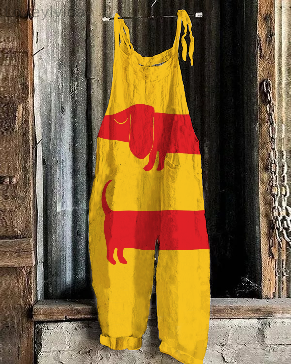 Red Dog Art Linen Blend Jumpsuit