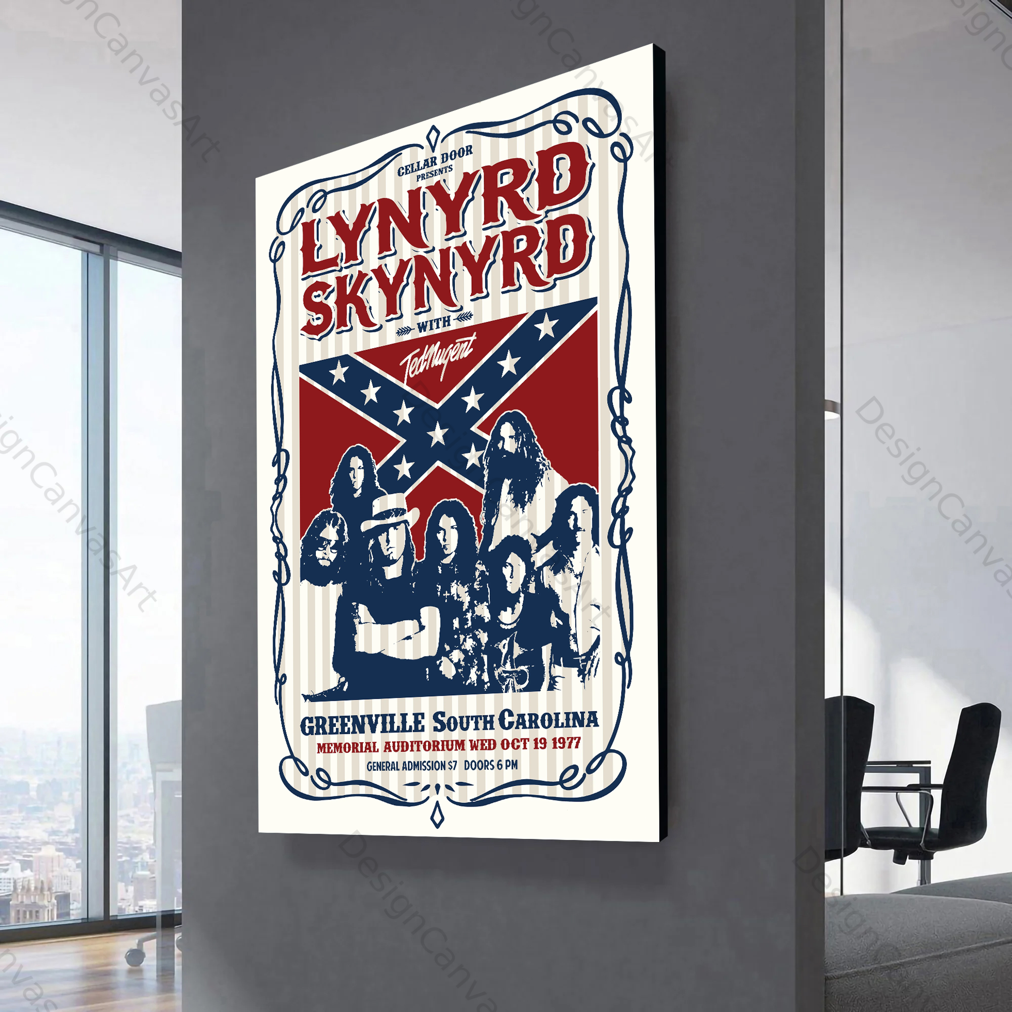 Lynyrd Skynyrd South Carolina Greenville Last Concert Canvas Wall Art