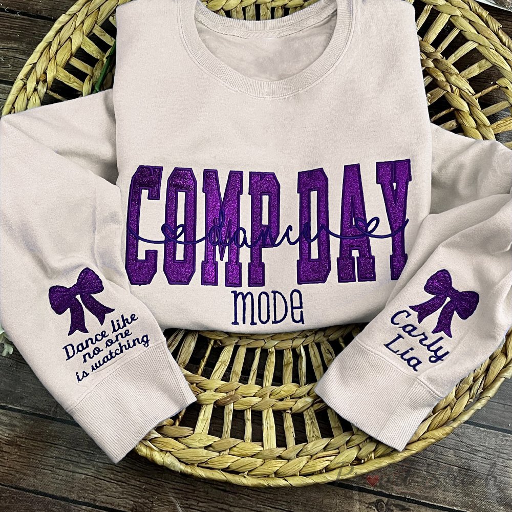 Personalized Comp Day Dance Mode Glitter Embroidered Sweatshirt Dance ...