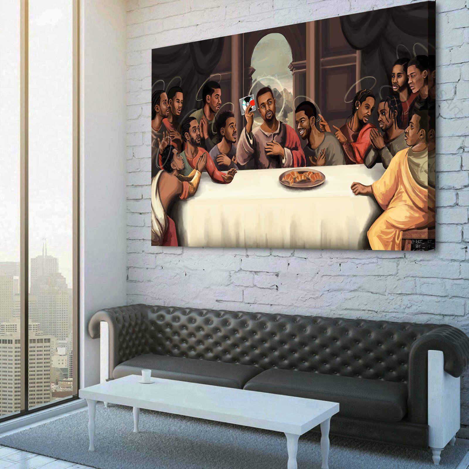 Kanye West Last Supper Canvas | Yeezus & Rap Legends Art