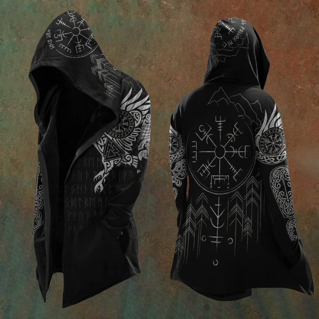 Viking Nordic Raven Vegvísir Runes Digital 3D Printed Unisex Casual ...