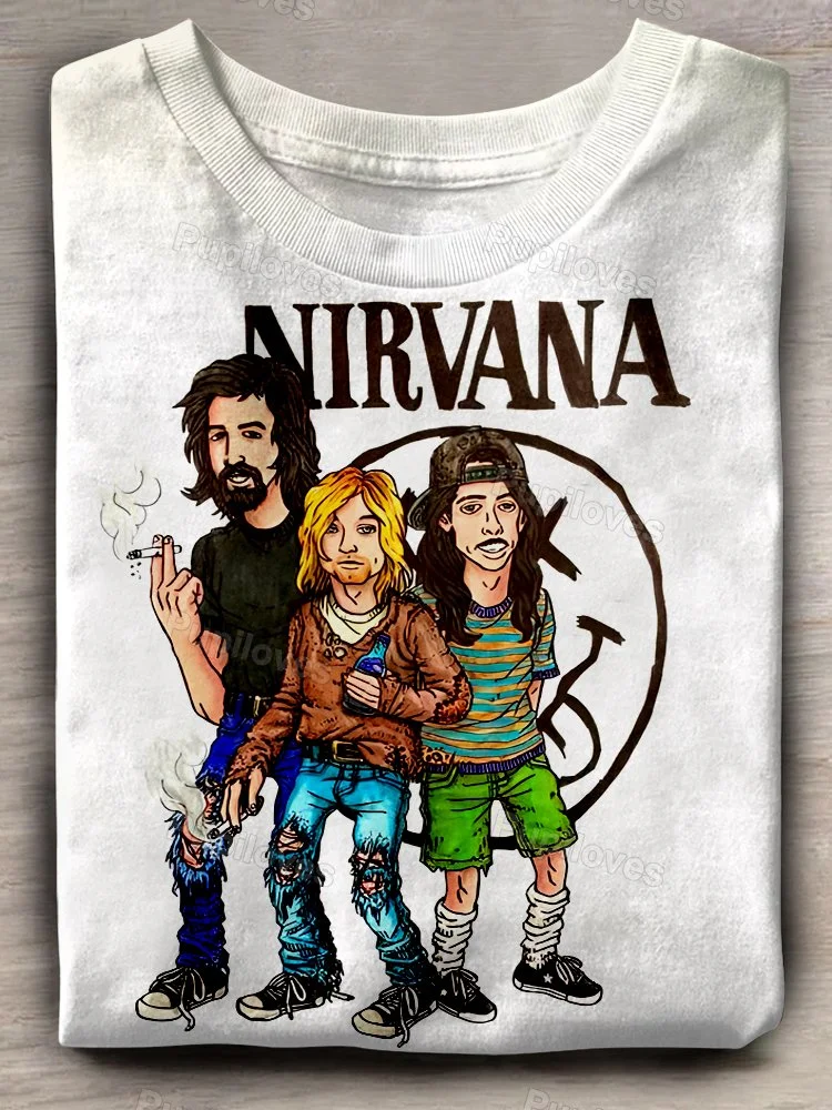 Nirvana Band Cartoon Members T-shirt