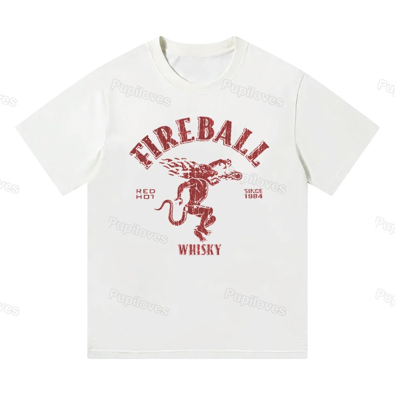 Vintage Fireball Wisky Since 1984 Red T-shirt