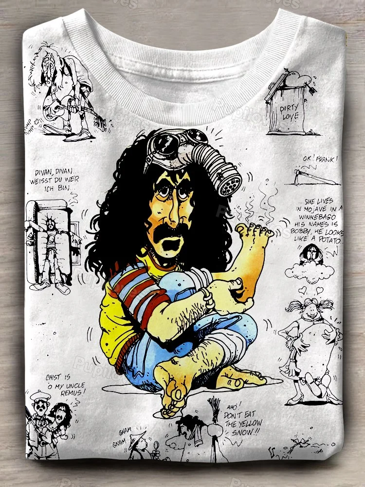 The Eccentric Sketches of Singer Frank Zappa Art Print T-shirt