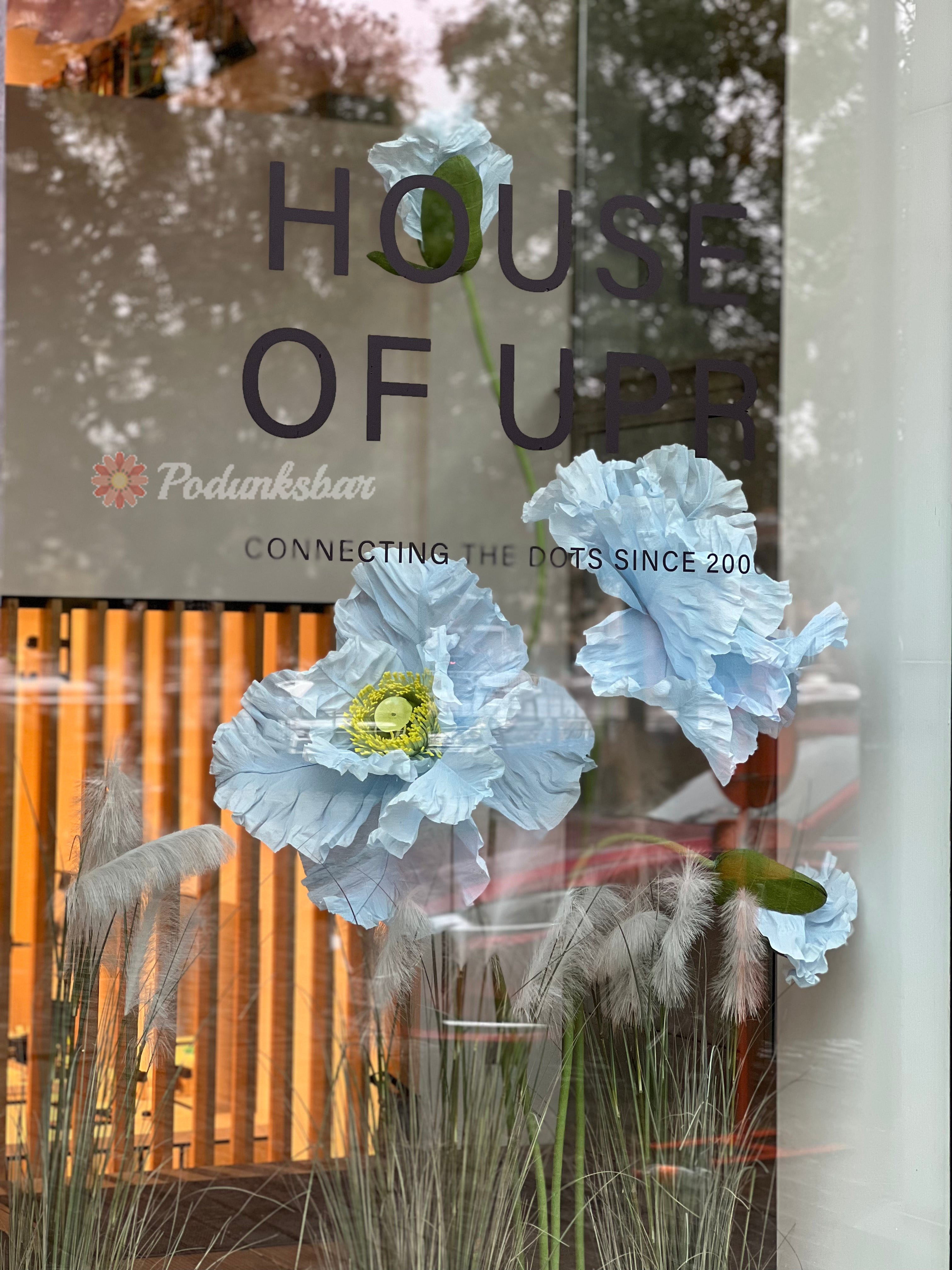 Extra Large and Self-Standing Blue Paper Flowers