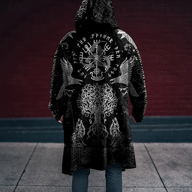 Men's Viking Winter Coat Raven Jacket Coat