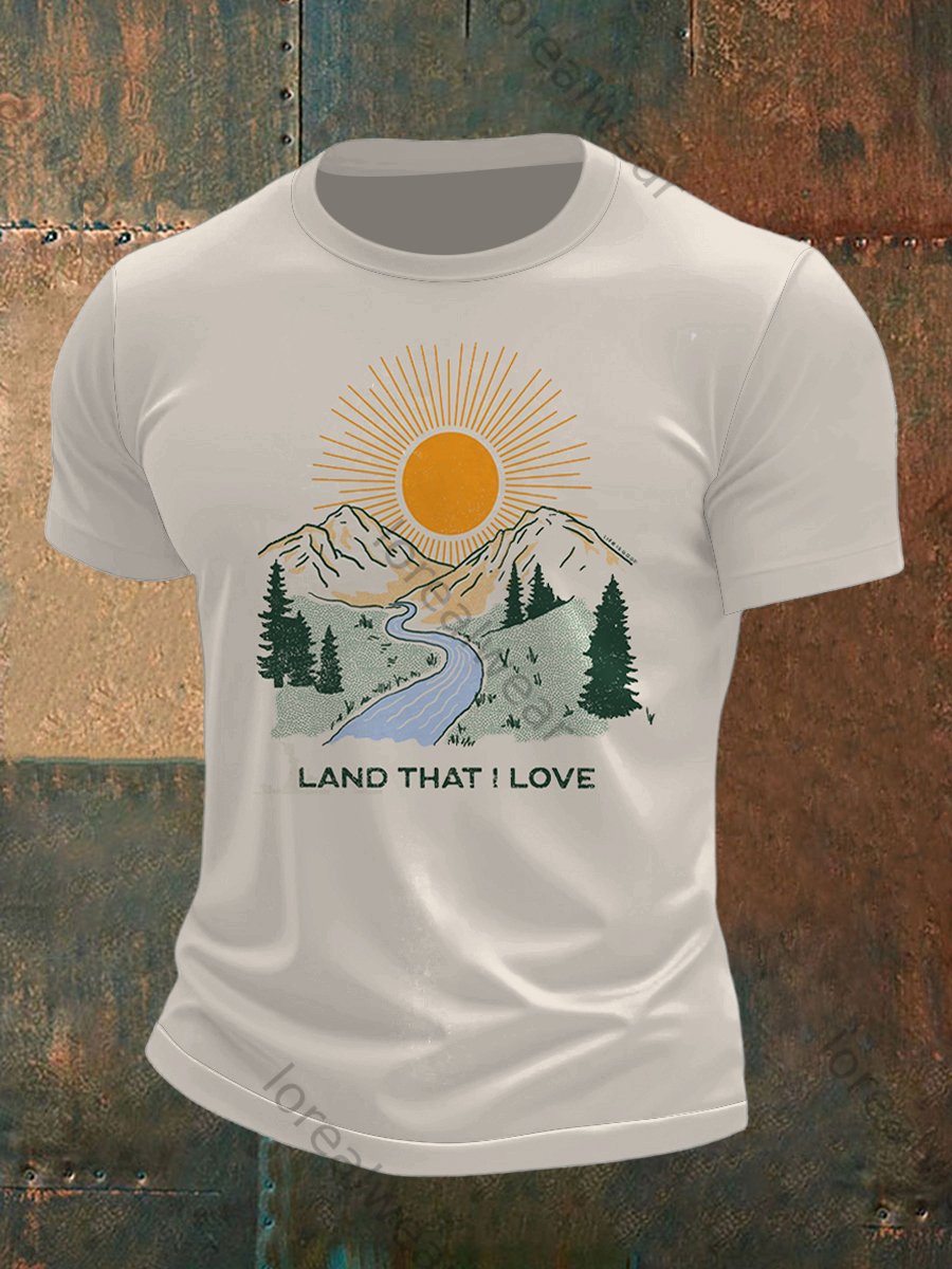 Men's Love Land Print Short Sleeve T-Shirt