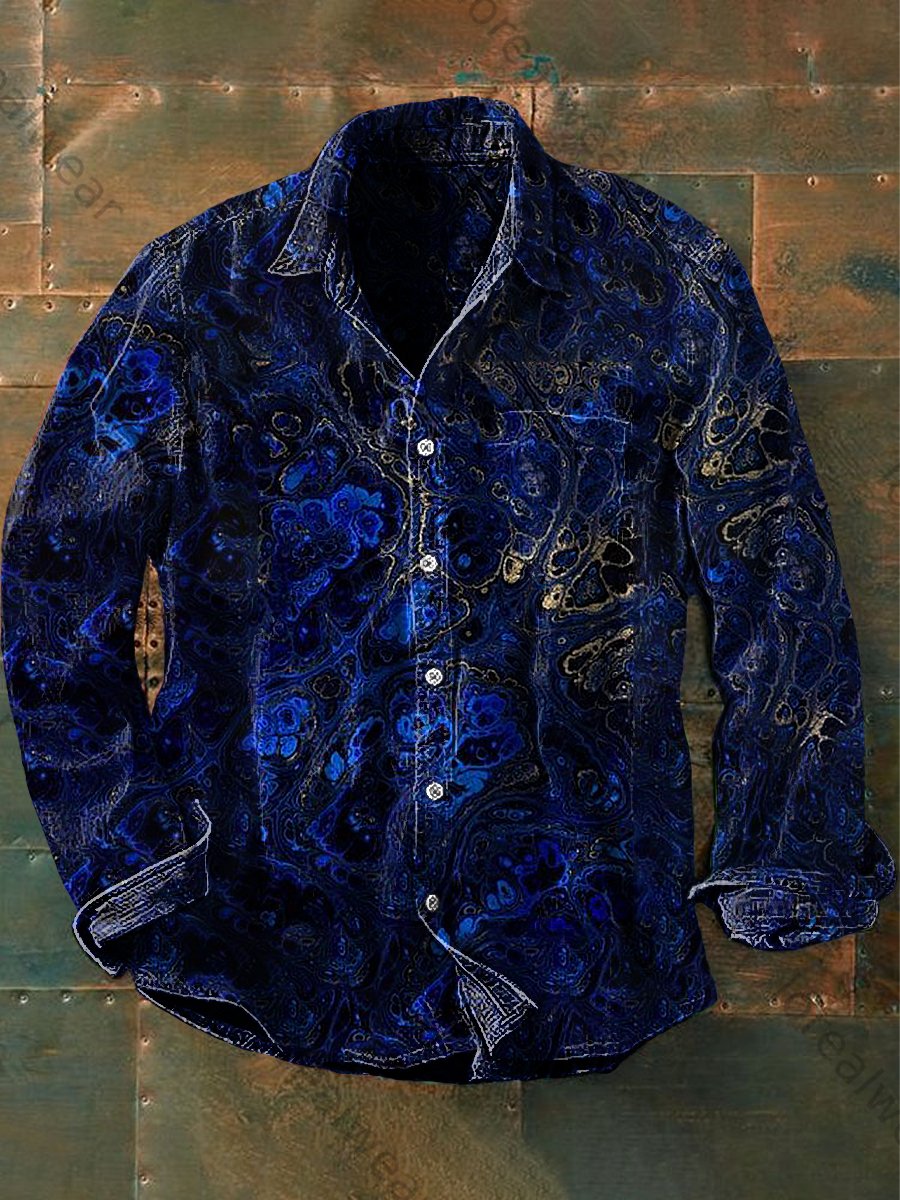 Lorealwear-Unisex Men's Vintage Lapis Lazuli Gold Textured Abstraction ...