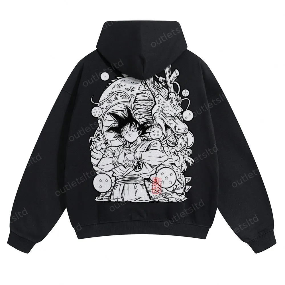 Unisex Casual 300g Cotton Anime Print Hoodie