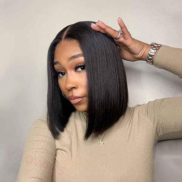 Beginner Friendly Glueless Silky Bob Wig Hair