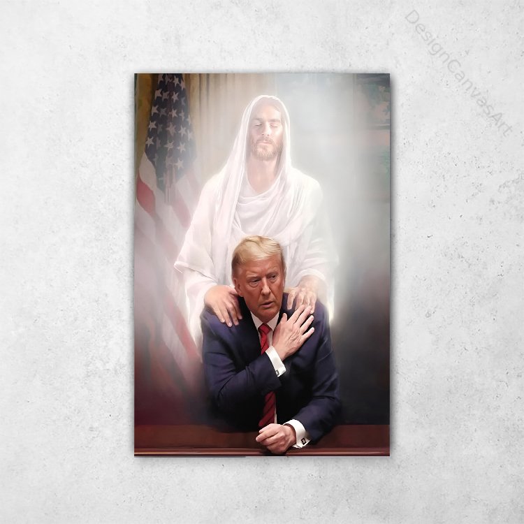 Jesus & Donald Trump Canvas Art | Divine Protection Decor