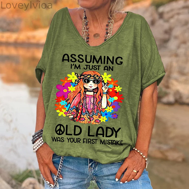 Women's Funny Assuming I'm Just An Old Lady Was Your First Mistake ...