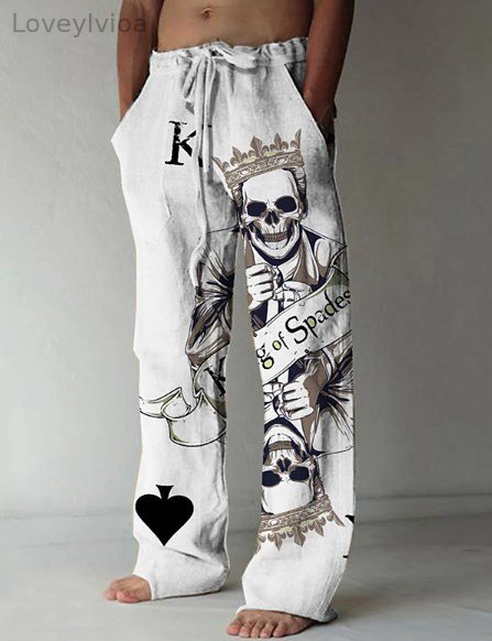 Men's printed skull trousers